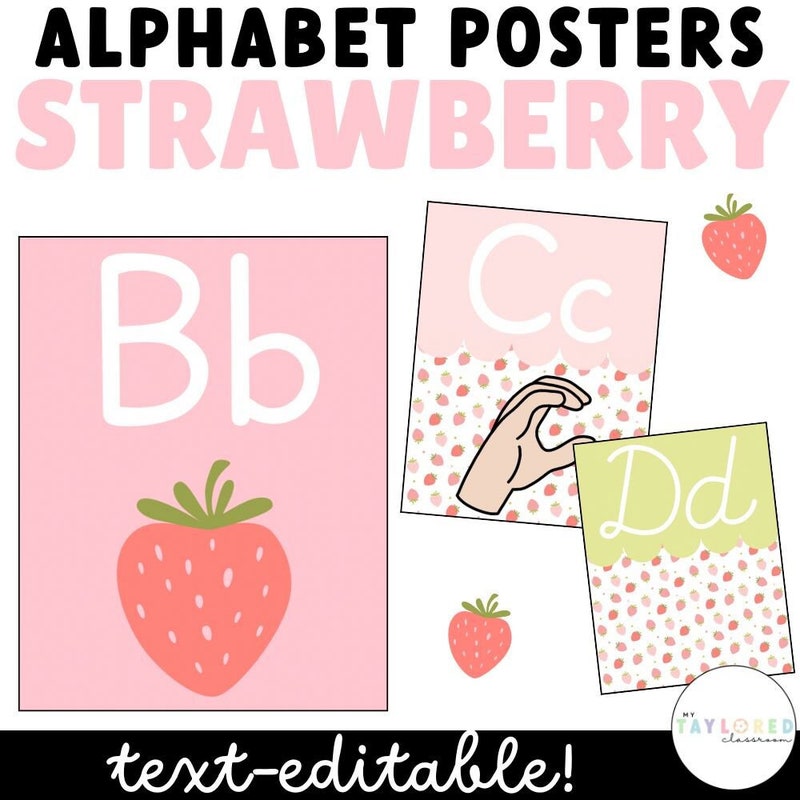 Strawberry Alphabet - Etsy