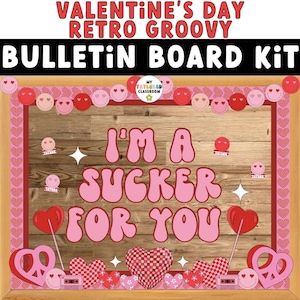 Valentine's Day Retro Groovy Bulletin Board Kit or Door Decor - Etsy