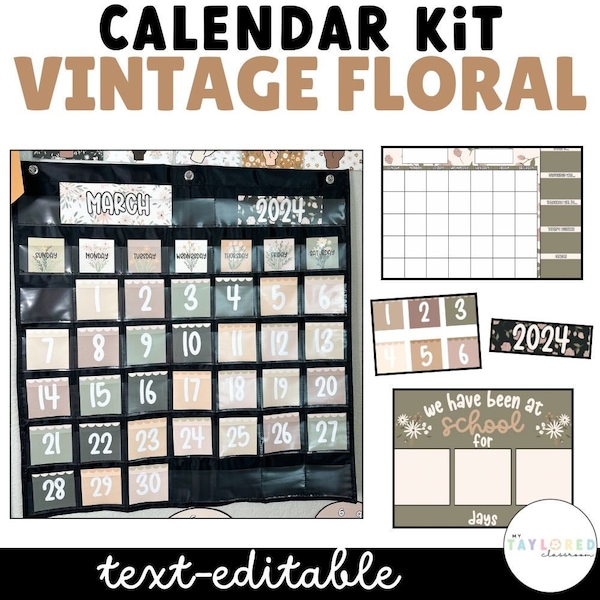 Classroom Calendar Printable - Etsy