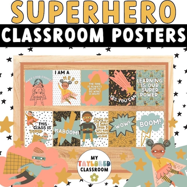 Superhero Poster - Etsy