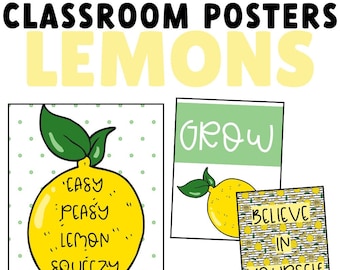 Lemon Classroom Bulletin Board Positive Quote Posters / Lemonade Stand ...