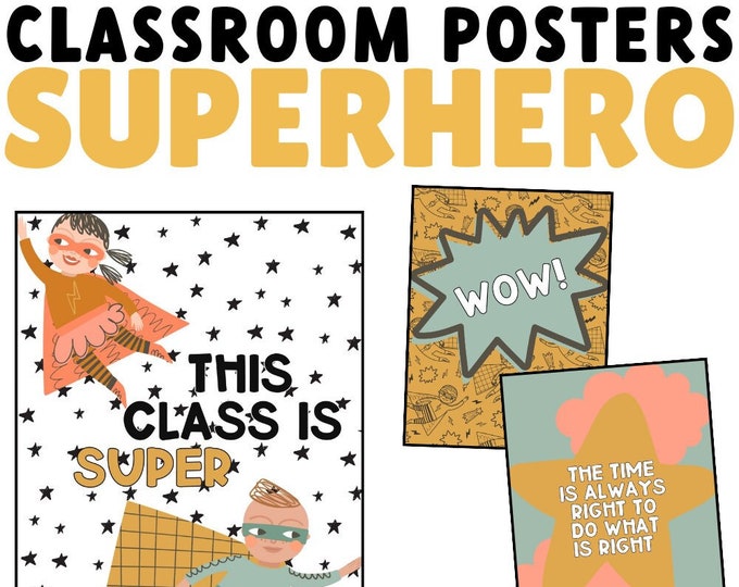 Superhero Classroom Posters | Superhero Editable Classroom Posters ...