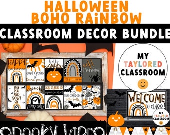 Christmas Boho Rainbow Classroom Decor Bundle | Etsy