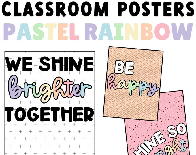 Pastel Rainbow Classroom Posters | EDITABLE | Pastel Classroom Decor ...