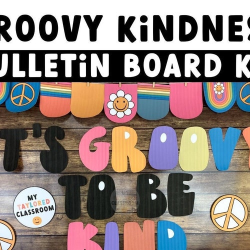 Groovy Kindness Bulletin Board Kit Kindness Door Decor - Etsy