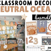 Tropical Ocean Classroom Decor Theme Bulletin Board Letters, Beach ...