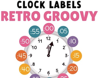 Groovy Classroom Decor Clock Labels - Etsy