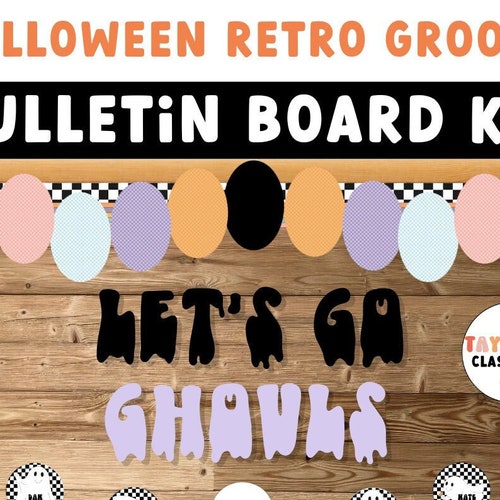 Retro Halloween Classroom Decor Seasonal Bulletin Board Kit - Etsy