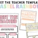 Pastel Rainbow Meet the Teacher Templates EDITABLE Pastel Classroom ...