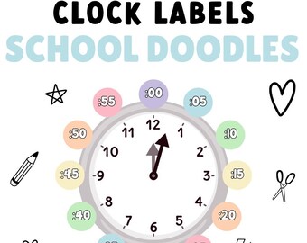 Pastel Rainbow Classroom Clock Labels - Etsy