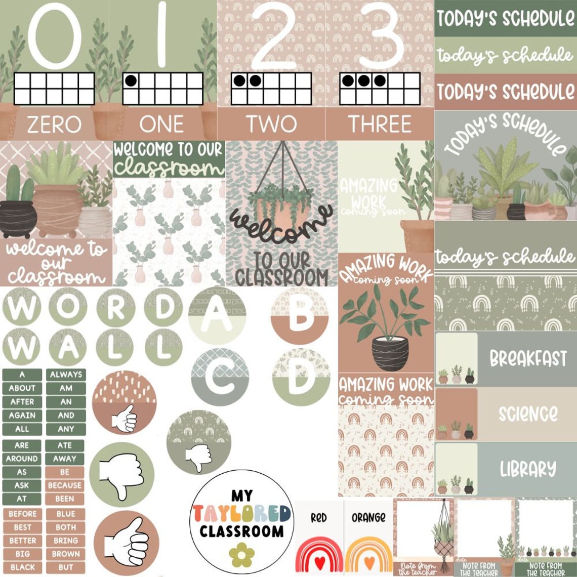 Plant Boho Neutral Classroom Decor Bundle Plant Classroom - Etsy