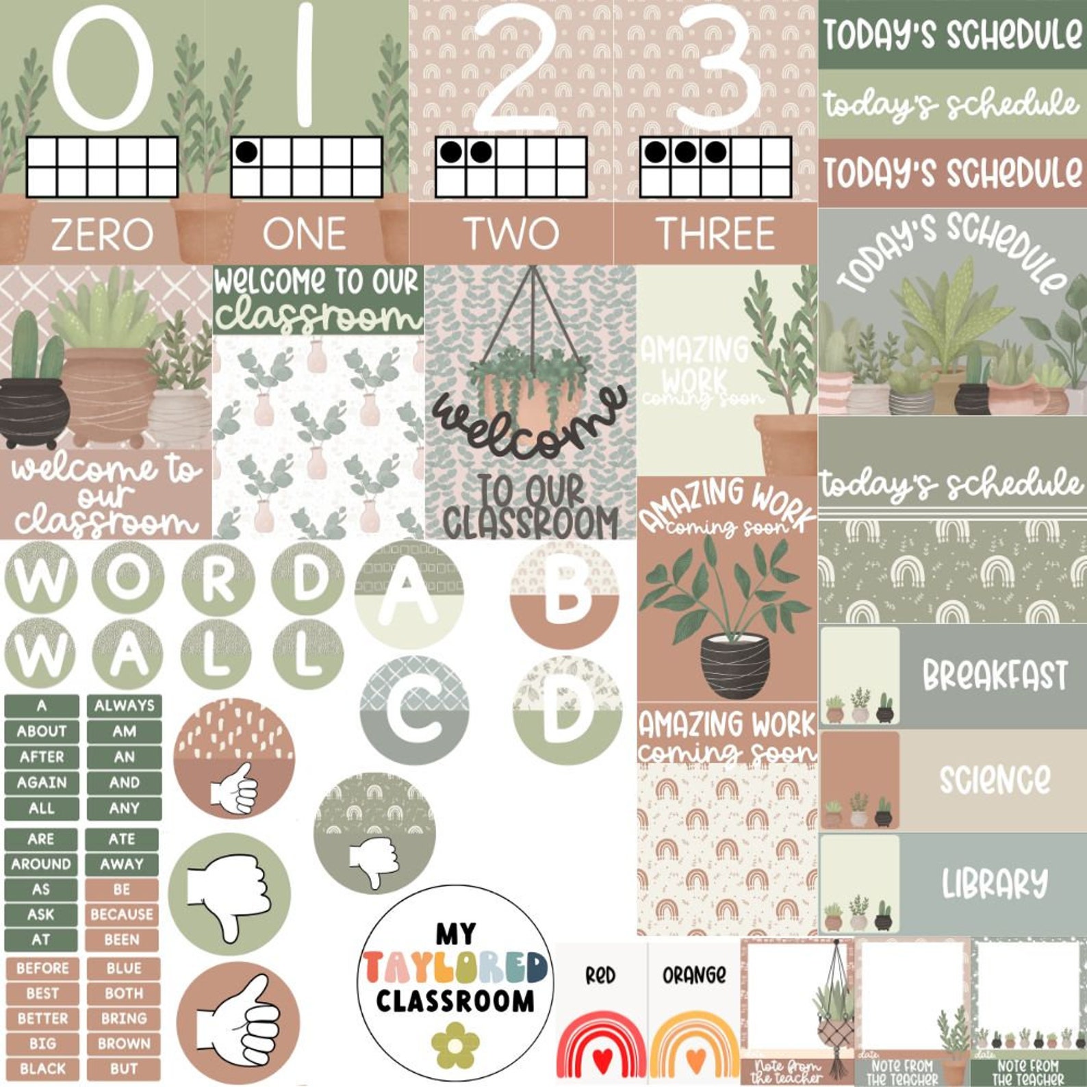 Plant Boho Neutral Classroom Decor Bundle Plant Classroom - Etsy