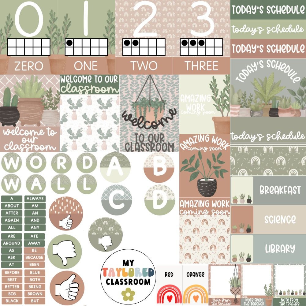 Plant Boho Neutral Classroom Decor Bundle Plant Classroom - Etsy