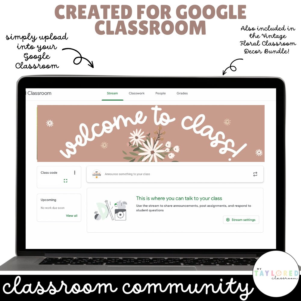 Vintage Floral Google Classroom Headers | Vintage Classroom Decor - Etsy