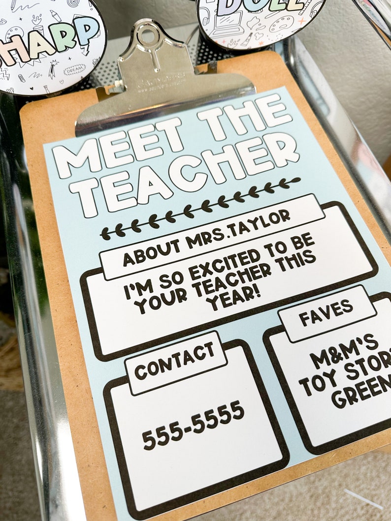 School Doodles Meet the Teacher Templates | EDITABLE | Calm Pastel ...