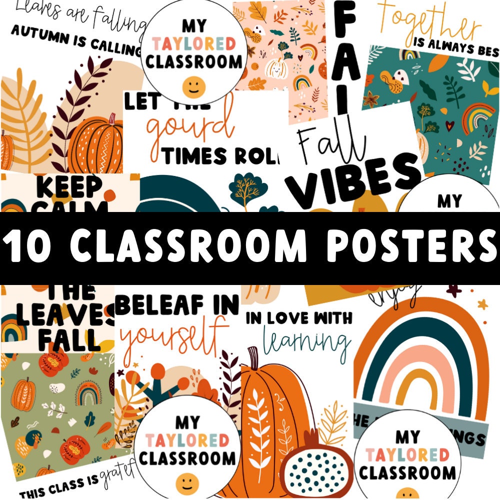 Fall Boho Retro Classroom Decor Bundle - Etsy
