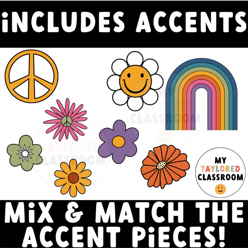 Groovy Kindness Bulletin Board Kit Kindness Door Decor - Etsy