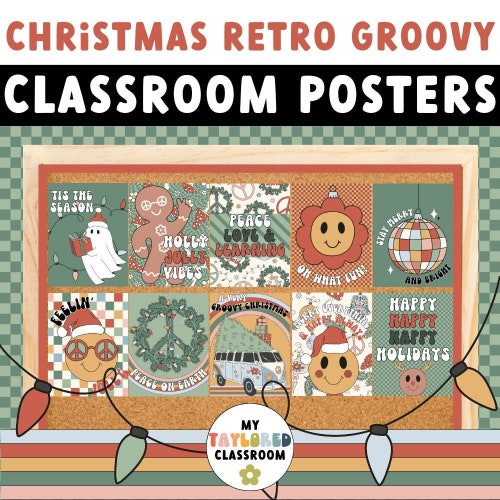 Christmas Retro Groovy Classroom Posters Christmas Posters - Etsy