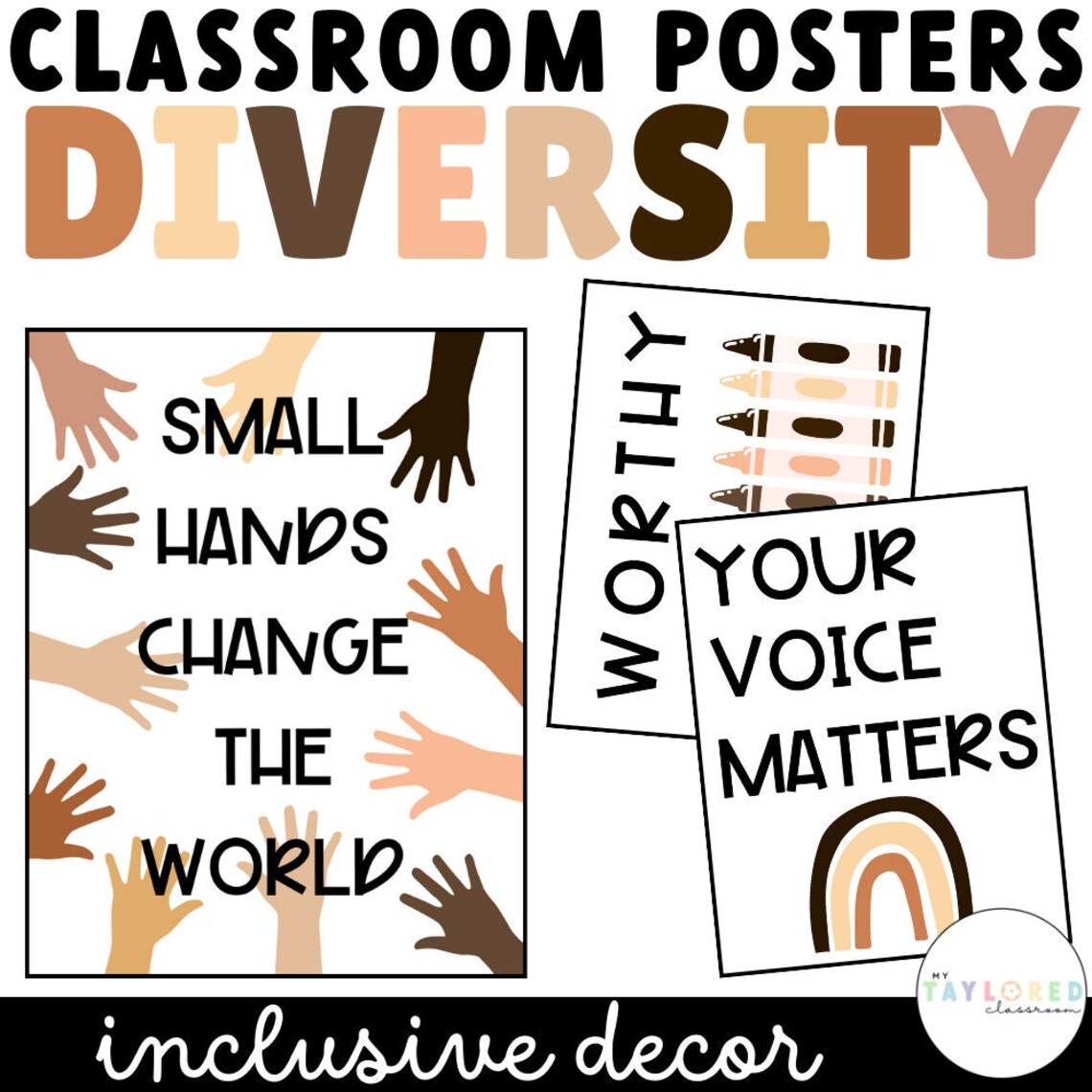 Diversity Posters | Diversity Classroom Posters - Etsy