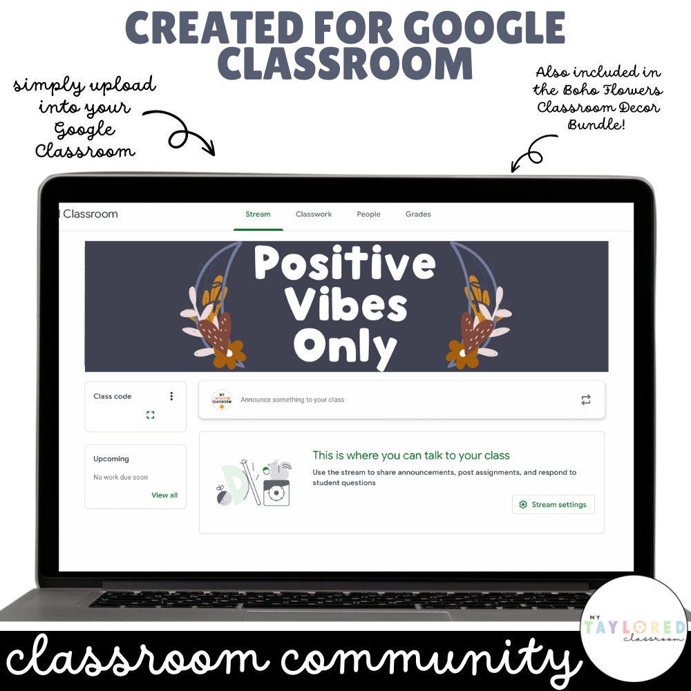 Boho Flower Google Classroom Headers | Boho Classroom Decor - Etsy
