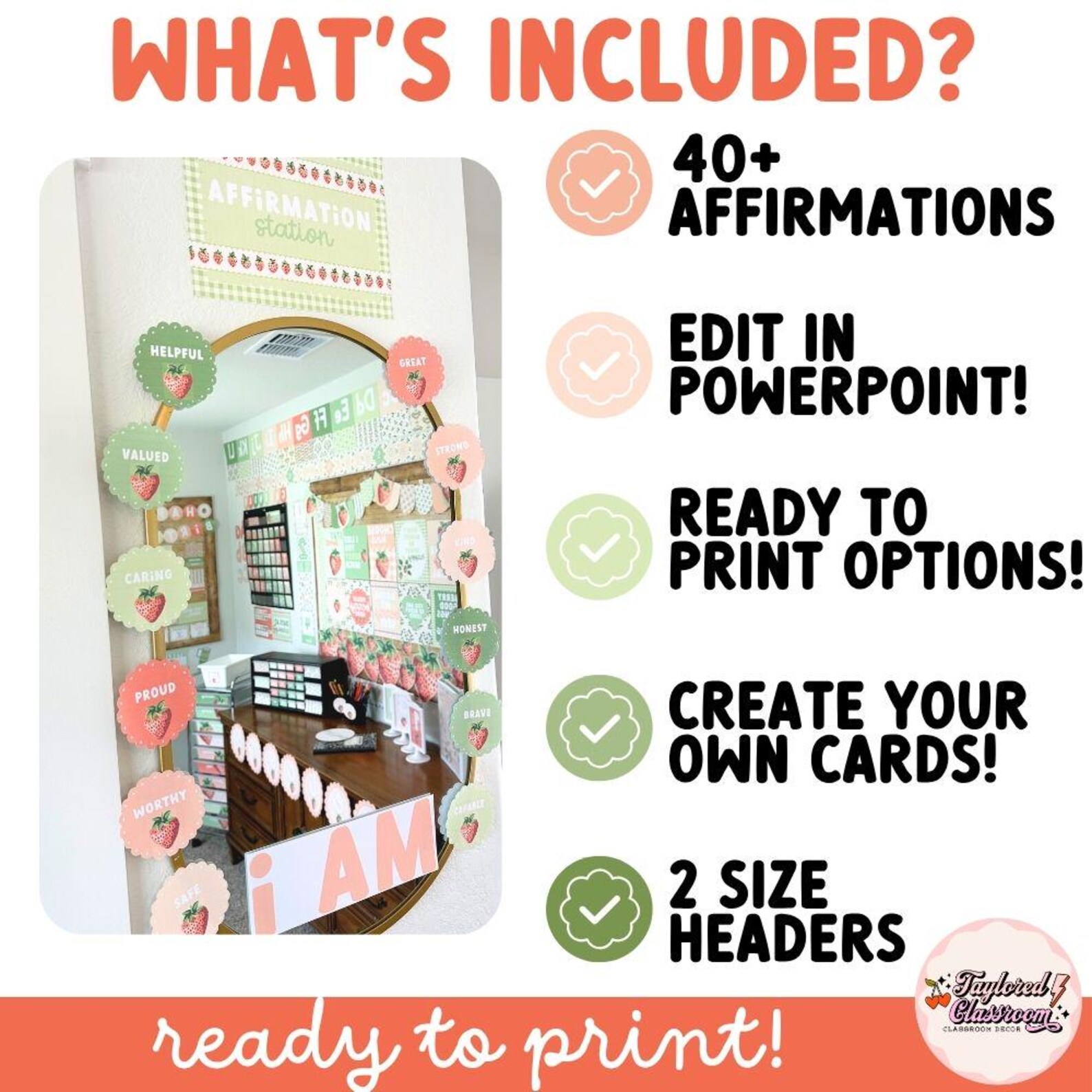 Vintage Strawberry Affirmation Station - EDITABLE - Strawberry ...