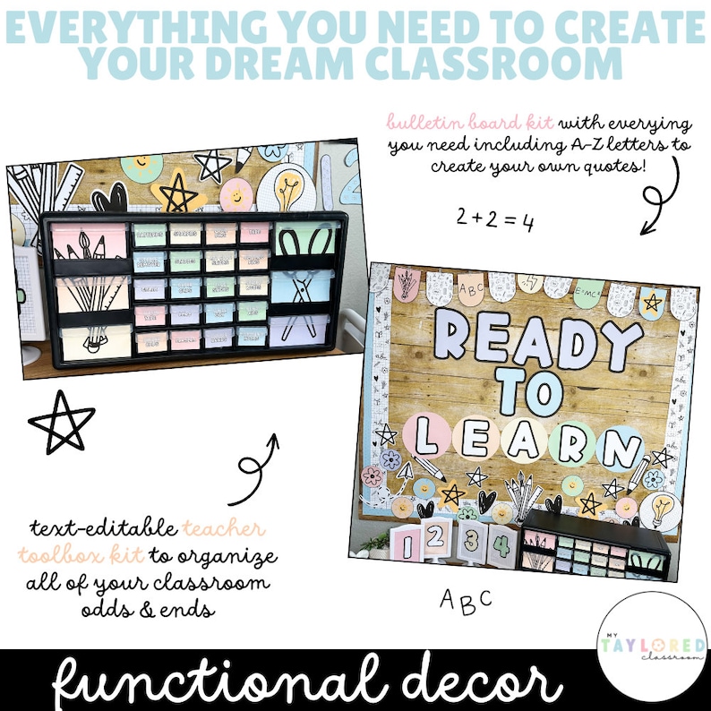 School Doodles Classroom Decor | EDITABLE | Calm Pastel Rainbow ...