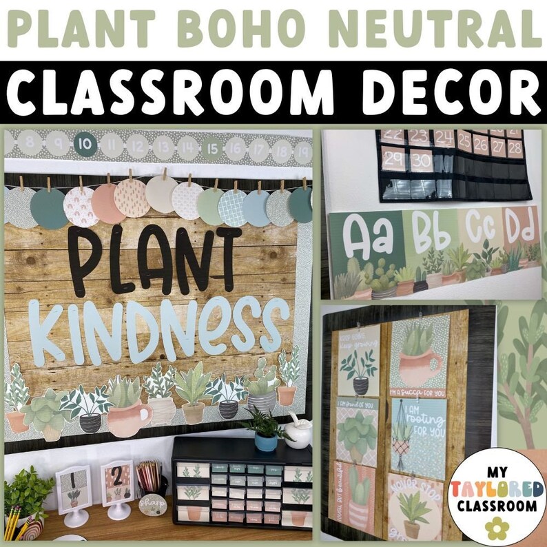 Plant Boho Neutral Classroom Decor Bundle Plant Classroom - Etsy