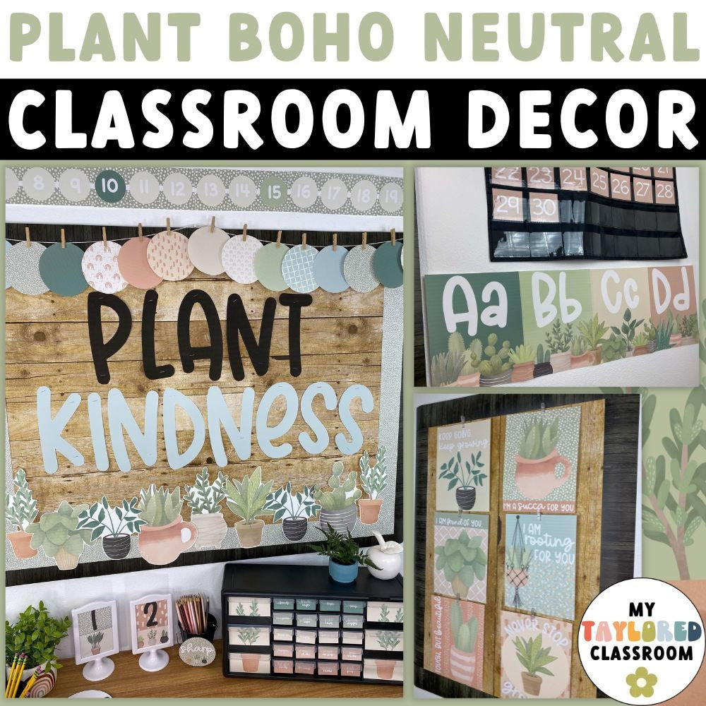 Plant Boho Neutral Classroom Decor Bundle Plant Classroom - Etsy