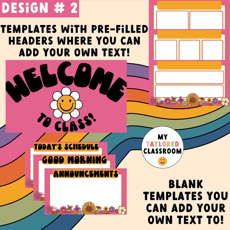 Retro Groovy Google Slides Templates - Etsy