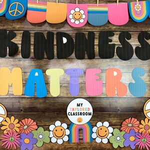 Groovy Kindness Bulletin Board Kit | Kindness Door Decor | Kindness ...