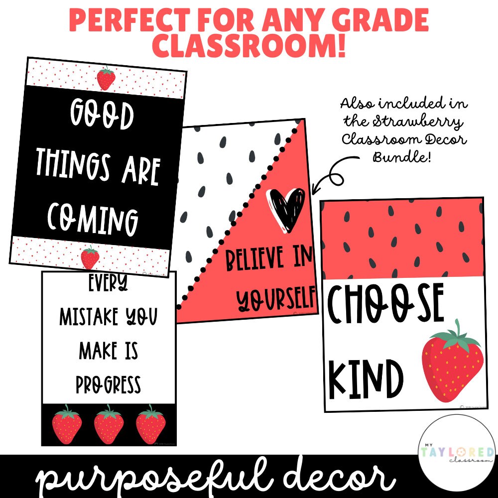 Strawberry Classroom Posters Strawberry Classroom Decor - Etsy