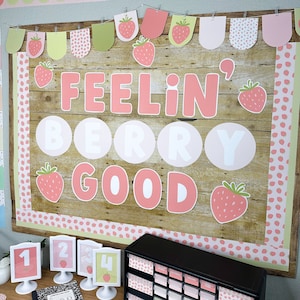 Strawberry Classroom Bulletin Board Kit | EDITABLE | Pastel Brights ...