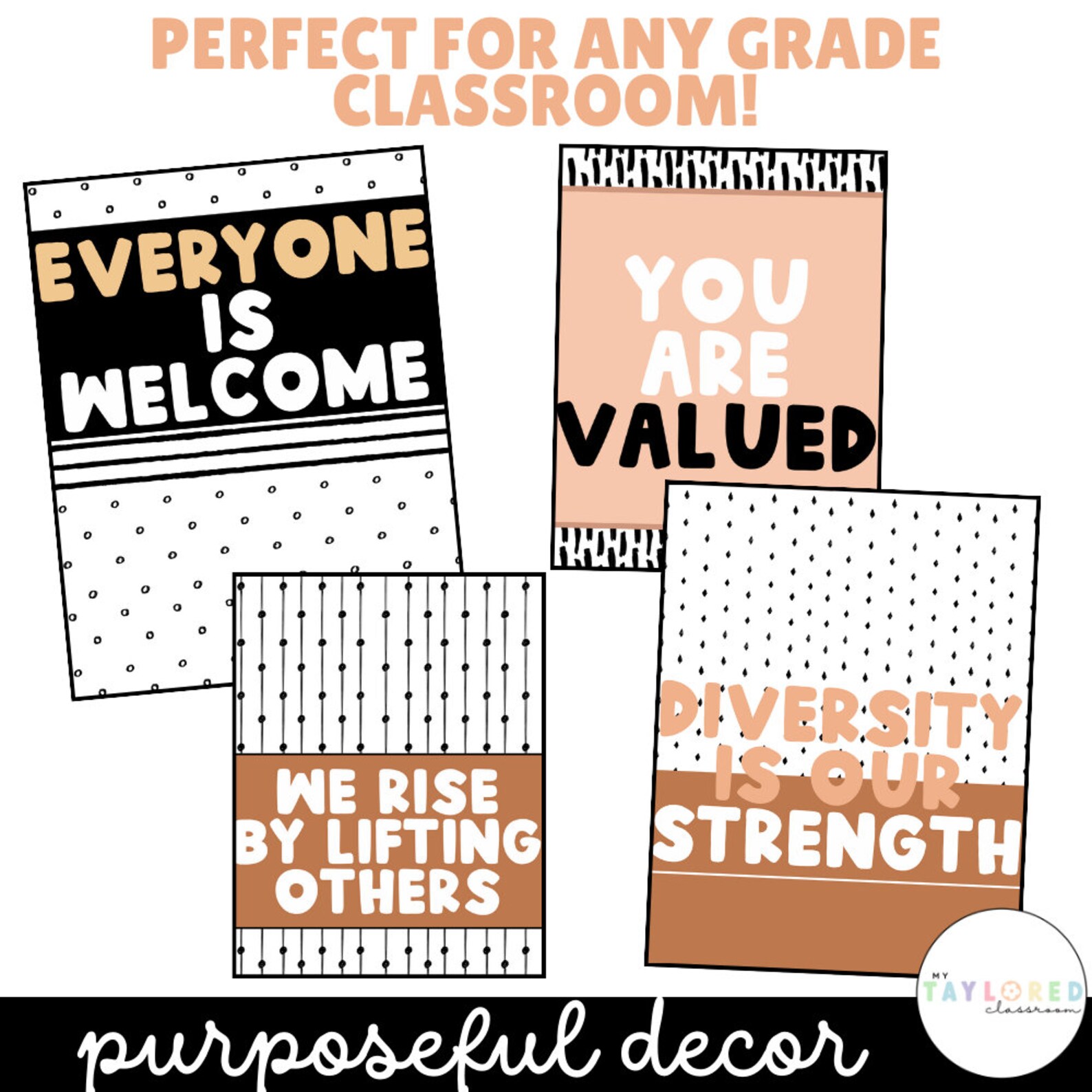 Boho Neutral Classroom Posters | Boho Neutral Classroom Decor - Etsy