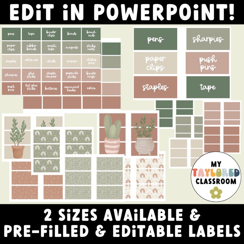 Plant Boho Neutral Teacher Toolbox Kit EDITABLE Plant - Etsy