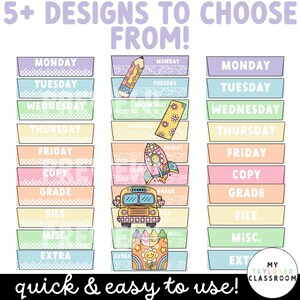 Groovy Brights Rolling Cart Labels – Retro Pastel Teacher Trolley ...
