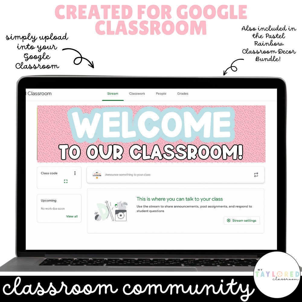 Pastel Rainbow Google Classroom Headers | Pastel Classroom Decor ...