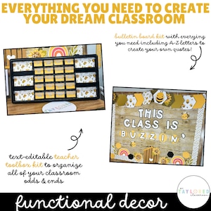 Honeybee Classroom Decor | EDITABLE | Bee-themed Classroom Decor - Etsy