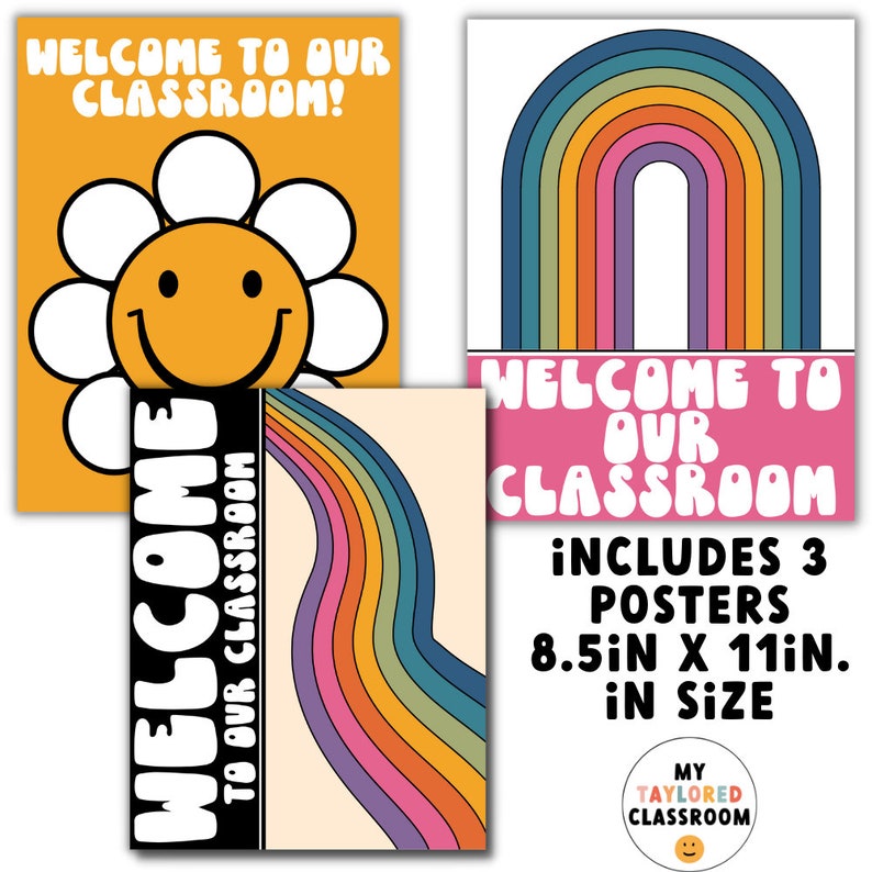 Retro Groovy Welcome to Our Classroom Posters | Retro Groovy Classroom ...