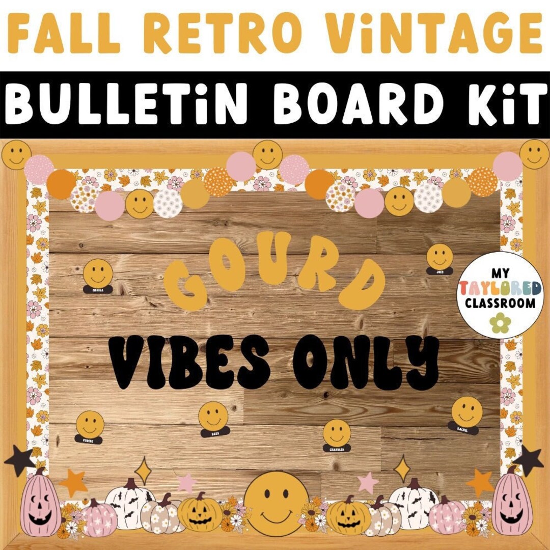 Fall Retro Vintage Bulletin Board Kit | Fall Classroom Decor - Etsy