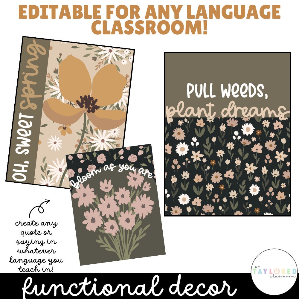 Spring Vintage Floral Classroom Posters | Spring Posters | Easter ...