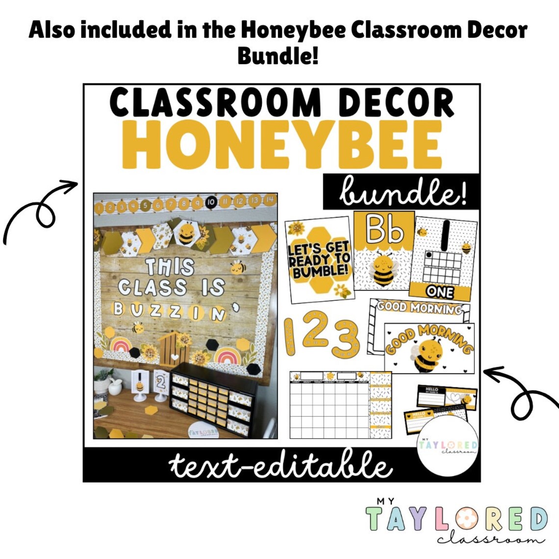 Honeybee Classroom Bulletin Board Kit EDITABLE Bee-themed Classroom ...