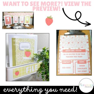 Strawberry Classroom Decor | EDITABLE | Calm Pastel Classroom Decor - Etsy