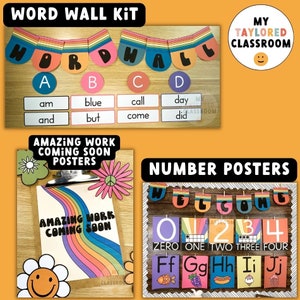 Retro Rainbow Classroom Decor | EDITABLE | Retro Classroom Decor - Etsy