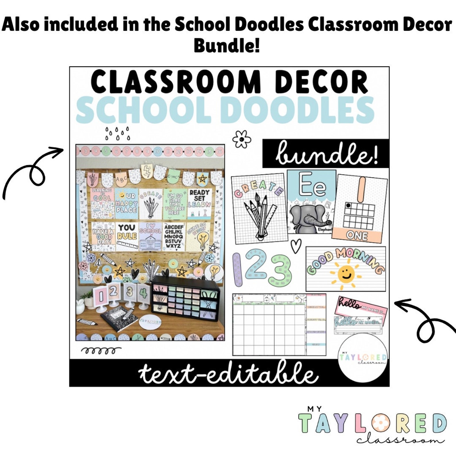 School Doodles Google Classroom Headers | Pastel Classroom Decor ...