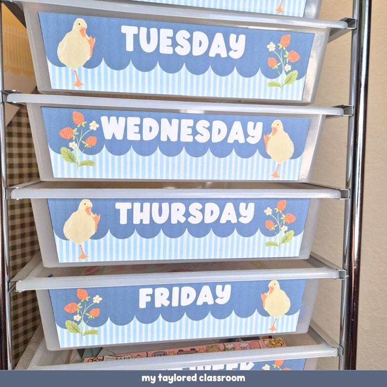 Rolling Cart Labels EDITABLE Vintage Cottage Classroom Decor - Etsy