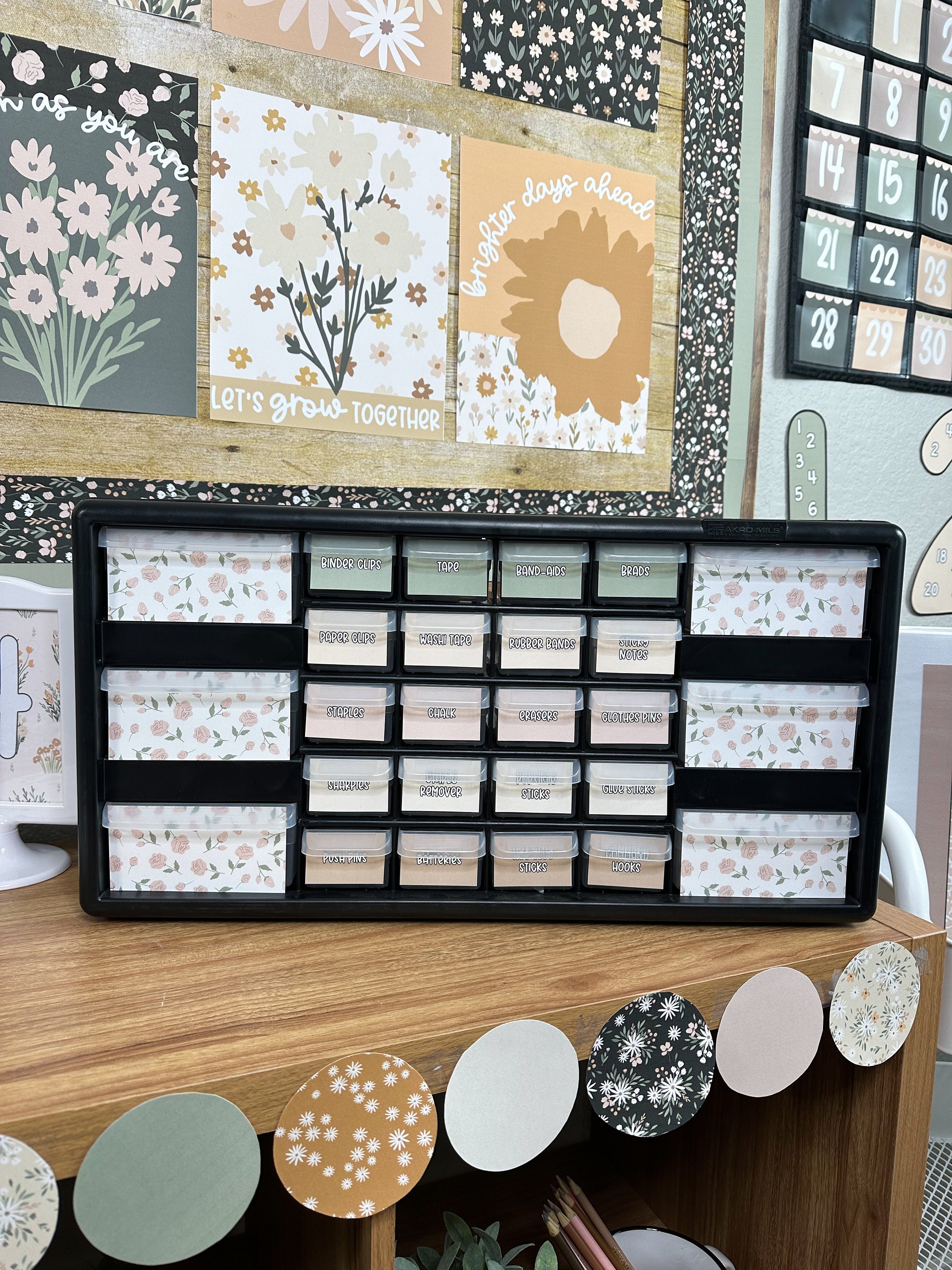 Vintage Floral Teacher Toolbox Labels | EDITABLE | Vintage Classroom ...