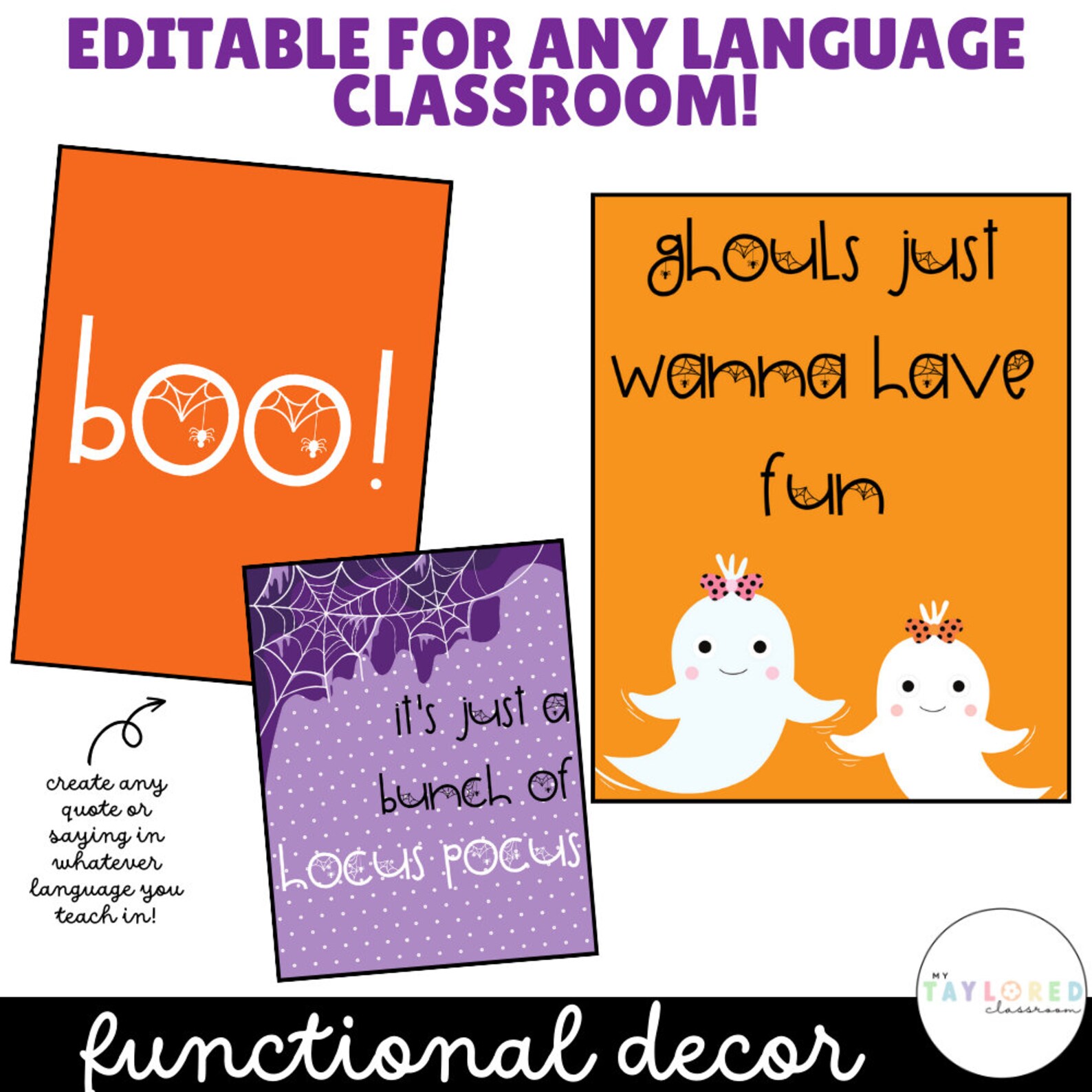 Happy Halloween Classroom Posters | Halloween Classroom Decor ...
