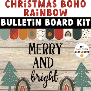 Christmas Boho Rainbow Classroom Decor Bundle - Etsy