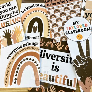 Diversity Posters Pack 3 | Classroom Posters | Boho Rainbow - Etsy