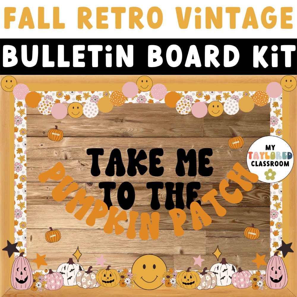 Fall Retro Vintage Bulletin Board Kit | Fall Classroom Decor - Etsy
